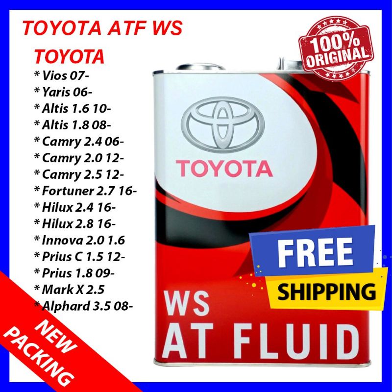 TOYOTA GENUINE ATF WS 08886-02305 Automatic Transmission Fluid 4 Litres ...