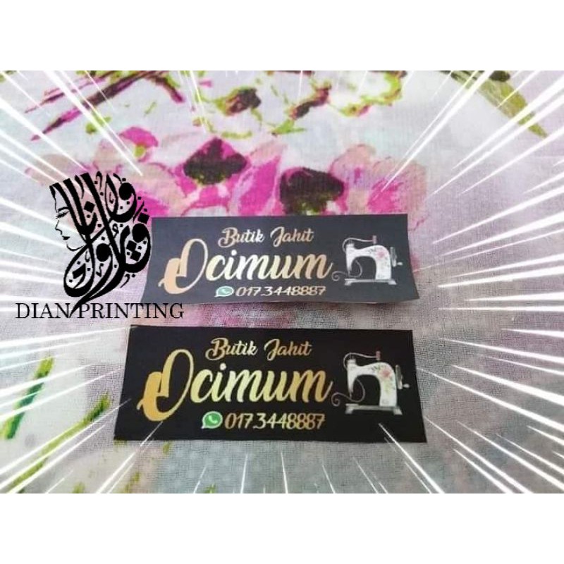 label tag jenama sendiri tudung, shawl, telekung, baju, pakaian (Iron ...