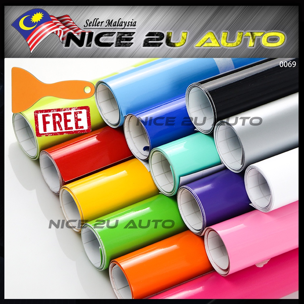 Car Vehicle 10meter Color Glossy Vinyl Wrap Film Car Sticker Decals ...