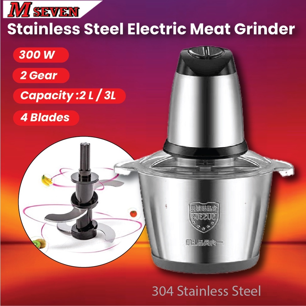 Stainless Steel Automatic Electric Blender 2LMeat Grinder Multifunction ...