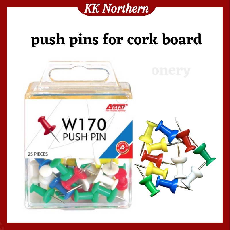 Astar Push Pin / Pin Thumb Thumbtack Board / Wall Studs/ Map Pins Paku ...