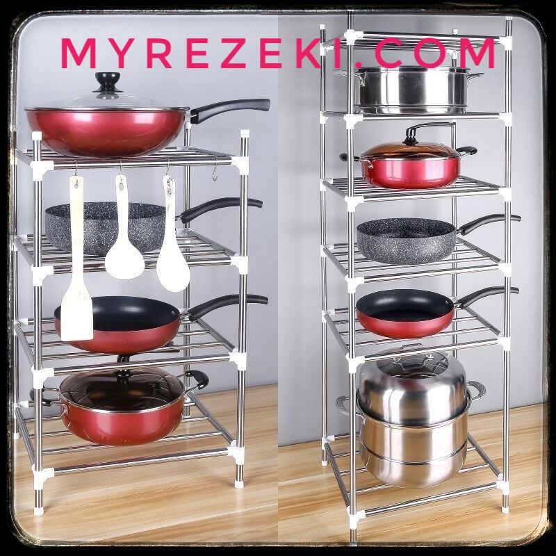 Tempat Letak Periuk Multifunction Kitchen Storage 5/6 Layer Rak Dapur ...