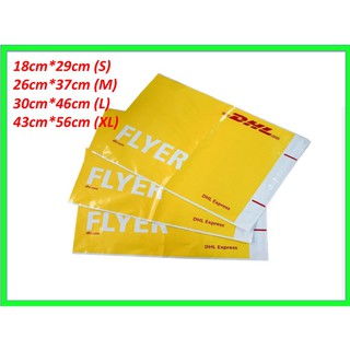 READY STOCK 50Pcs DHL Flyer With Pocket Courier Bag (Size : S / M / L ...