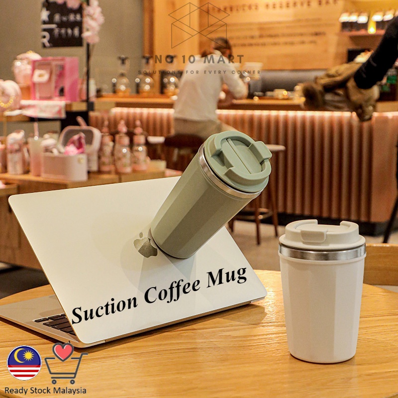 [Ready Stock] Suction Coffee Mug Stainless Steel Coffee Tumbler Thermos ...