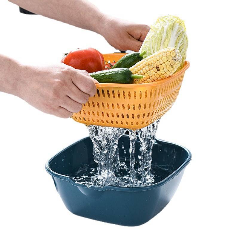 [6 Pieces] Fruit & Vegetable Drain Container Kitchen Colander Plastic ...