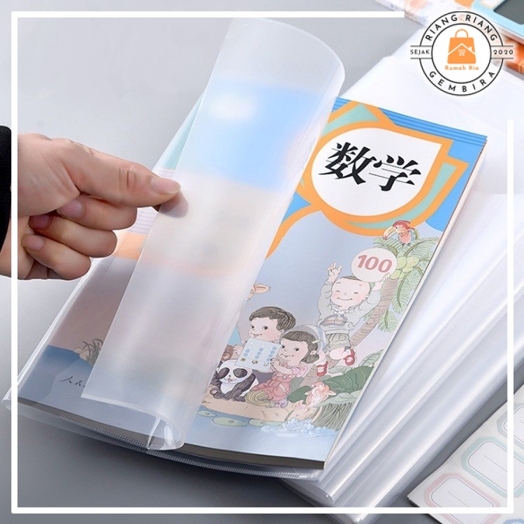 10Sheets Self-Adhesive Transparent Book Cover School Penutup Pembalut ...