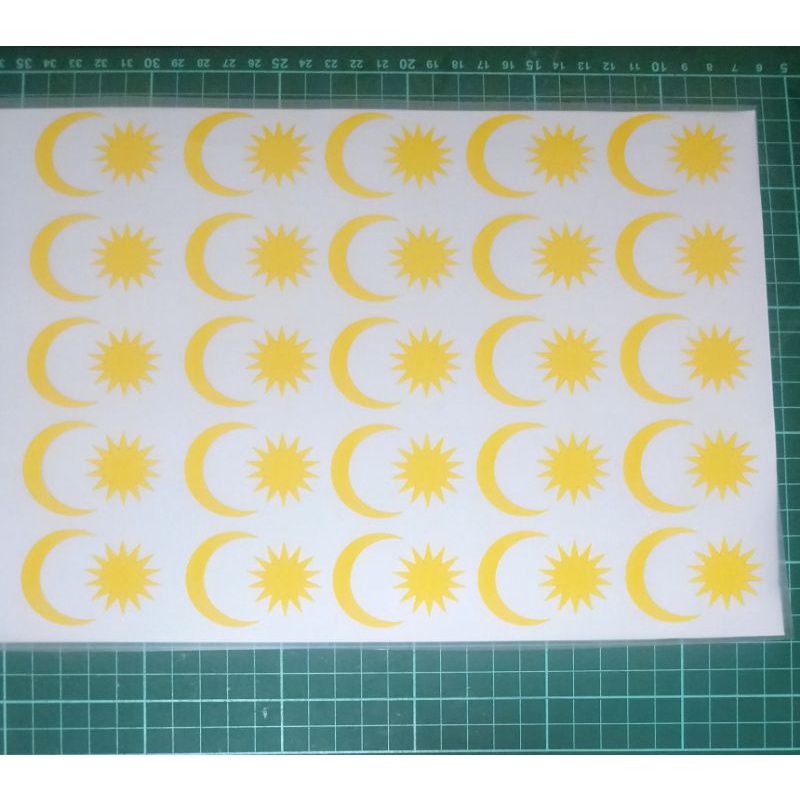 Bulan Bintang Sticker iron on/heat transfer sticker /sticker baju face ...