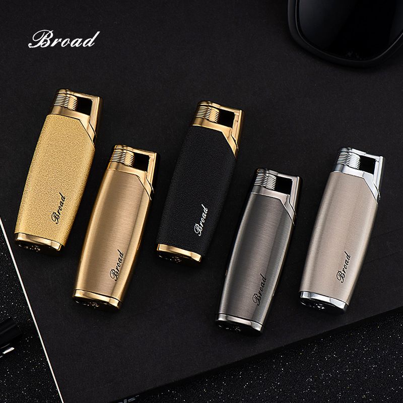 BD418 Broad Honest Jet Flame Frosted Metal Blue Flame Lighter ...