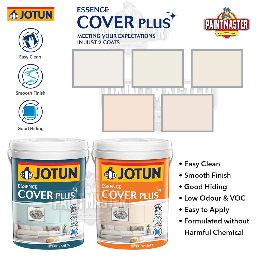 5L Jotun Essence Cover Plus - Sheen/Matt [Morning Fog | Vanilla | White ...