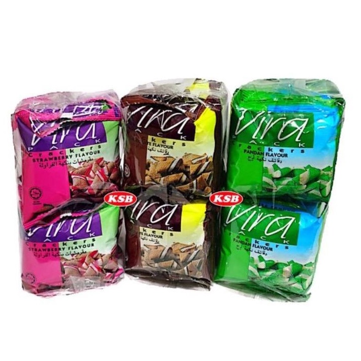 [ 10g X 4 pkt ] Vira Cracker Chocolate/Strawberry/Pandan | Shopee Malaysia