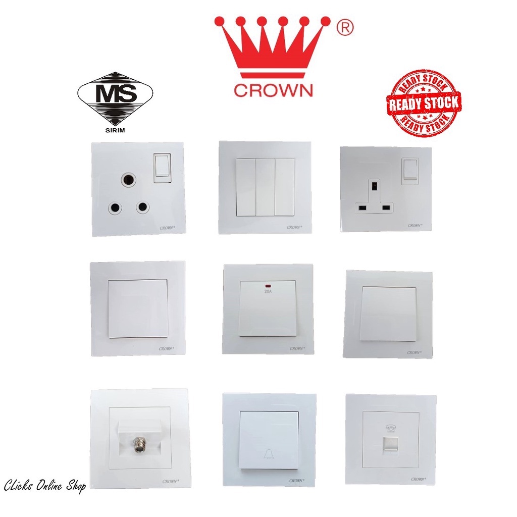 CROWN CE Series Switch Socket | Shopee Malaysia