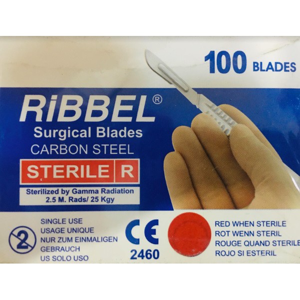Ribbel | Surgical Blades | Sterile | Carbon Steel | Box Of 100 Pieces ...
