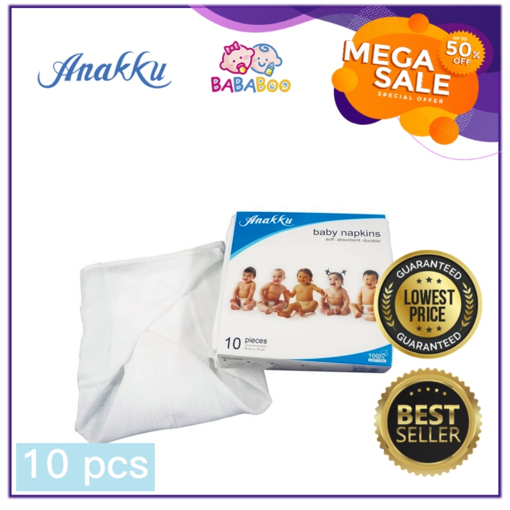 ANAKKU WHITE NAPKIN (10PCS) 121-620 | Shopee Malaysia