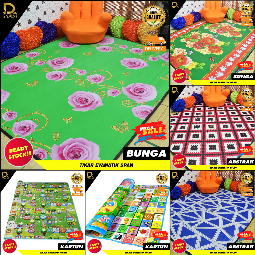 Tikar Evamatic Harga Kilang SPAN TEBAL Saiz XXL Baby mat Waterproof ...
