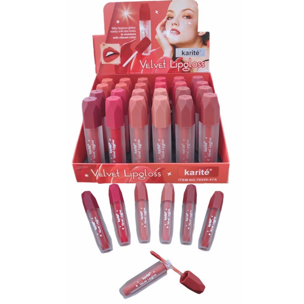 Karite Velvet Lip Gloss 24pcs Free T Shopee Malaysia