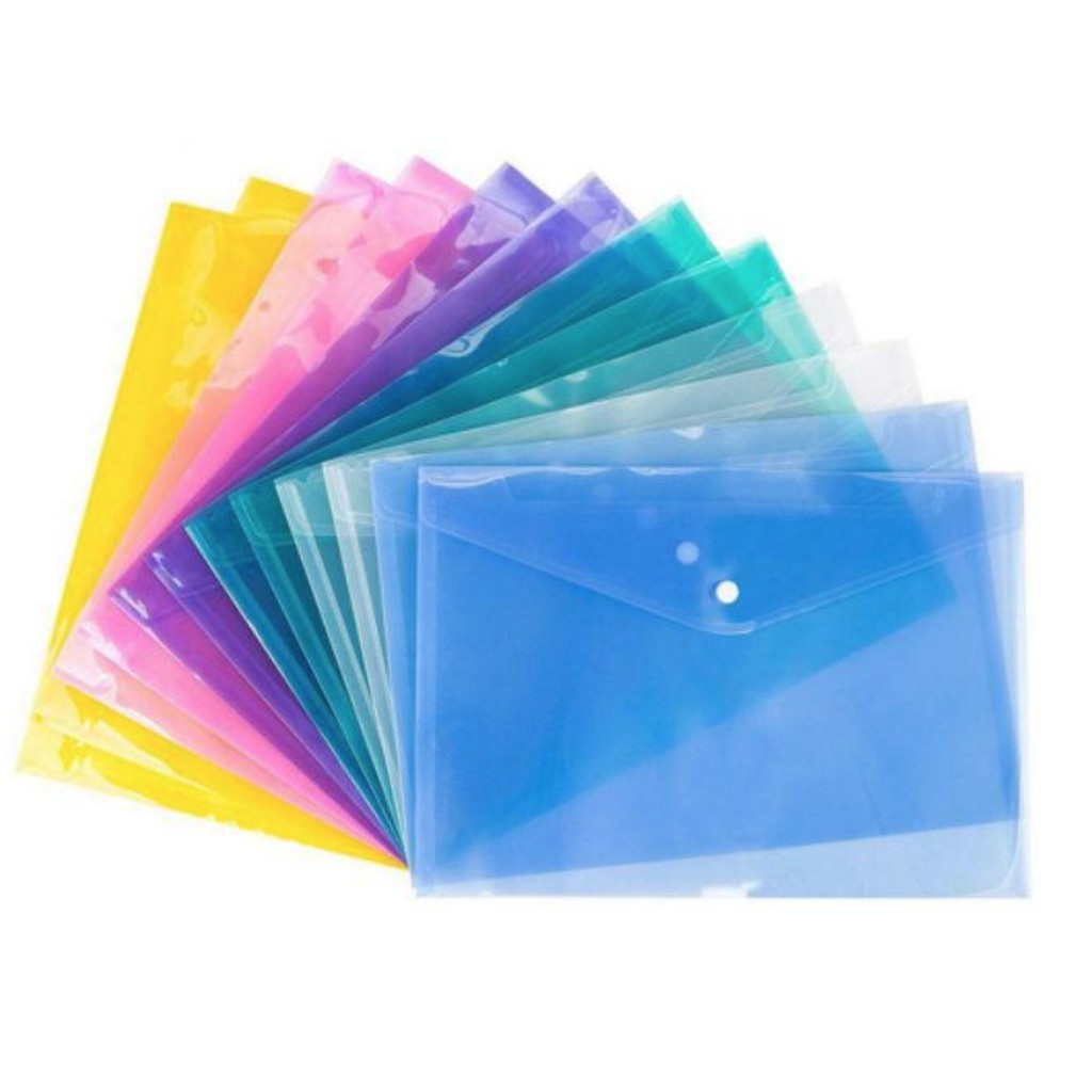 (MY Ready Stock) A4 Colourful Document File Folder with Snap Button ...