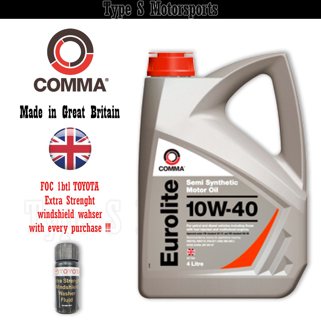 COMMA Eurolite 10w-40 Semi Synthetic Motor Oil ( 4 Liters ) | Shopee ...
