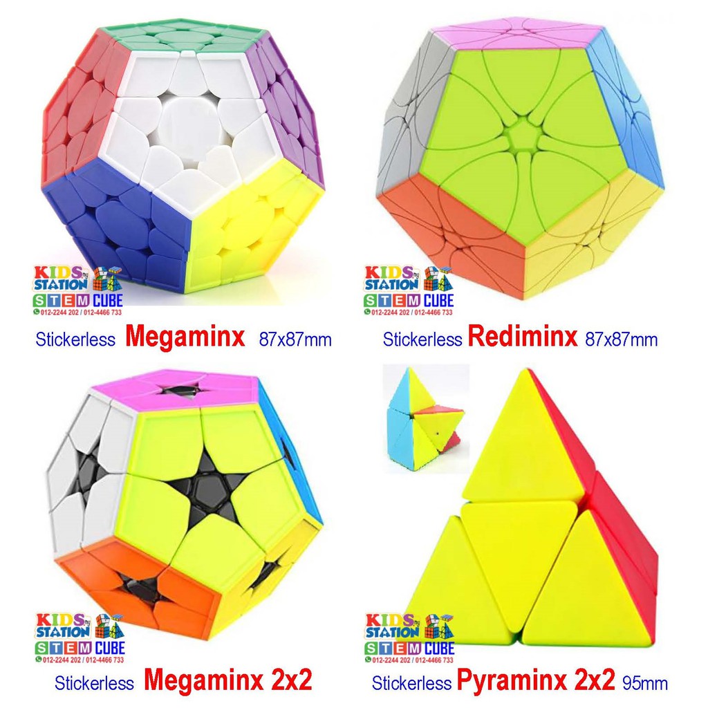 [Ready Stock in KL] Stickerless Megaminx, Rediminx, Megaminx 2X2 and ...