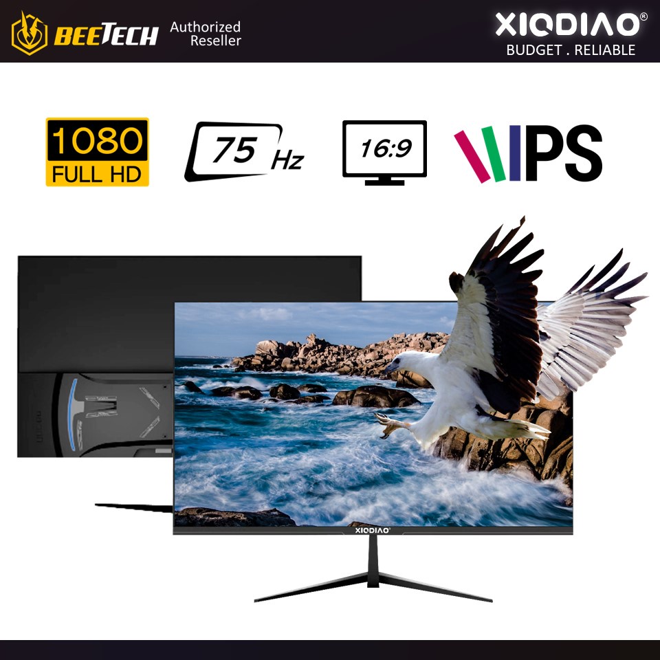 XioDiao 24" 27" 32" IPS Slim Flat Curved 75Hz 2MS FHD Black White ...