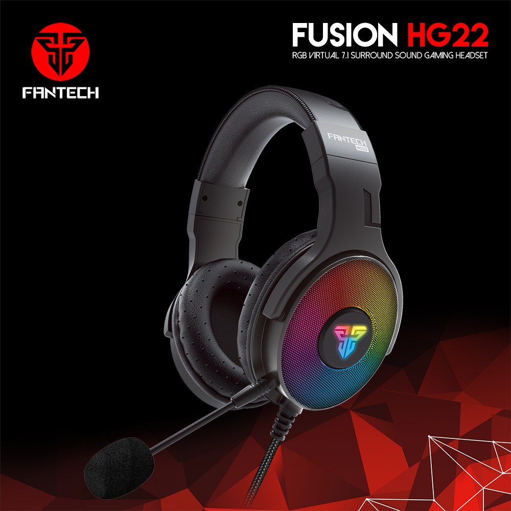 FANTECH FUSION HG22 RGB VIRTUAL 7.1 SURROUND SOUND GAMING HEADSET ...