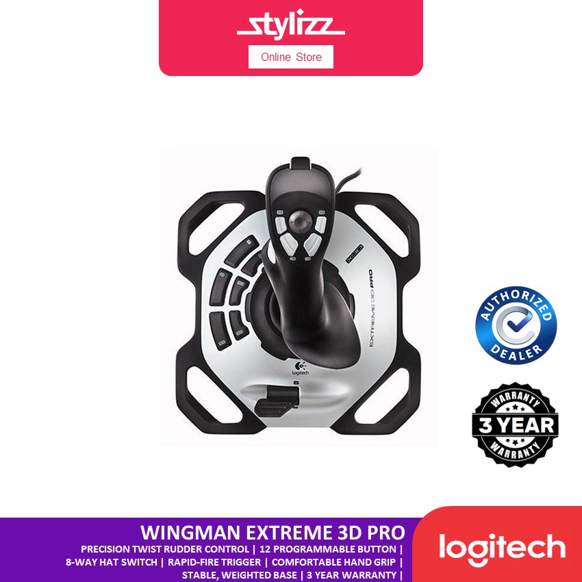 LOGITECH WINGMAN EXTREME 3D PRO PRECISION TWIST RUDDER CONTROL, 12 ...