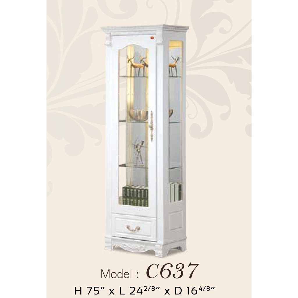 SOLID WOOD Glass Display Cabinet H75" L24" D16" | Shopee Malaysia