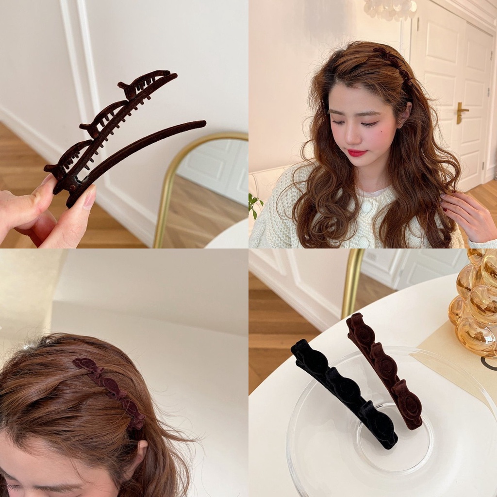 Simple Hairpin Korean Influencer All-Match Bangs Side Clip Braided Hair ...