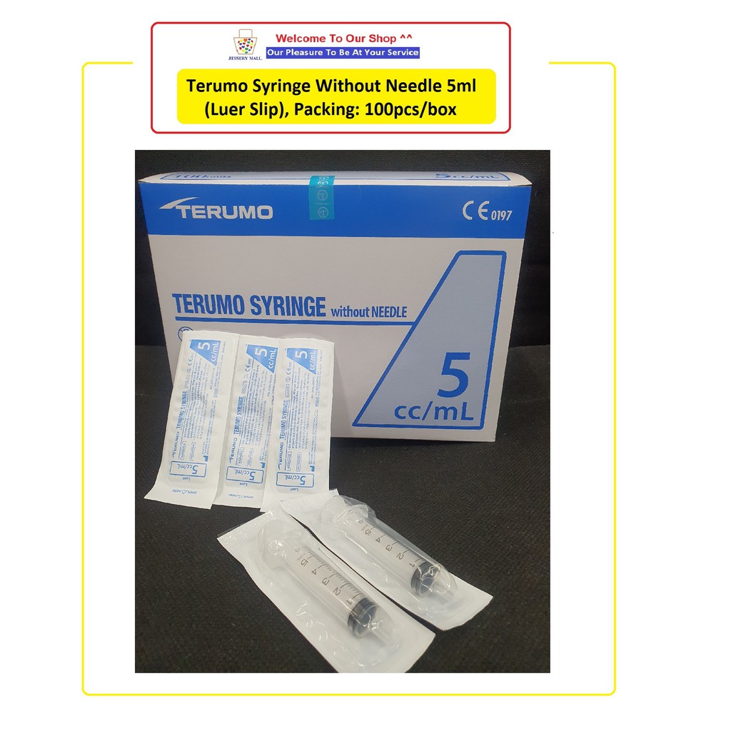 Terumo Syringe Without Needle 5ml (Luer Slip) - Packing: 100pcs/box | Shopee Malaysia