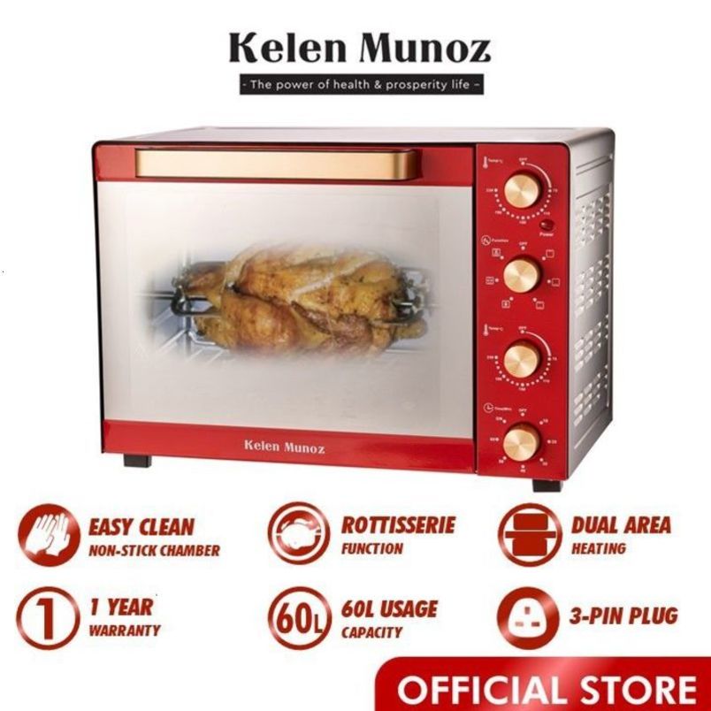 Kelen Munoz Electric Oven with Rotisserie Function and Non-Stick Chamber KMOV60R -ddcfa5223 ...