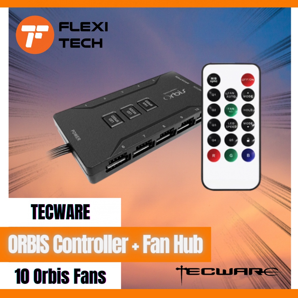 Flexi Tech Tecware ORBIS Controller + Fan Hub Supports up to 10 Orbis ...