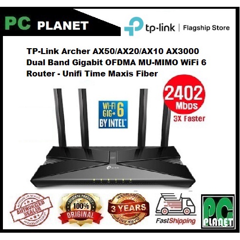 TP-Link Archer AX50/AX20/AX10 AX3000 Dual Band Gigabit OFDMA MU-MIMO ...