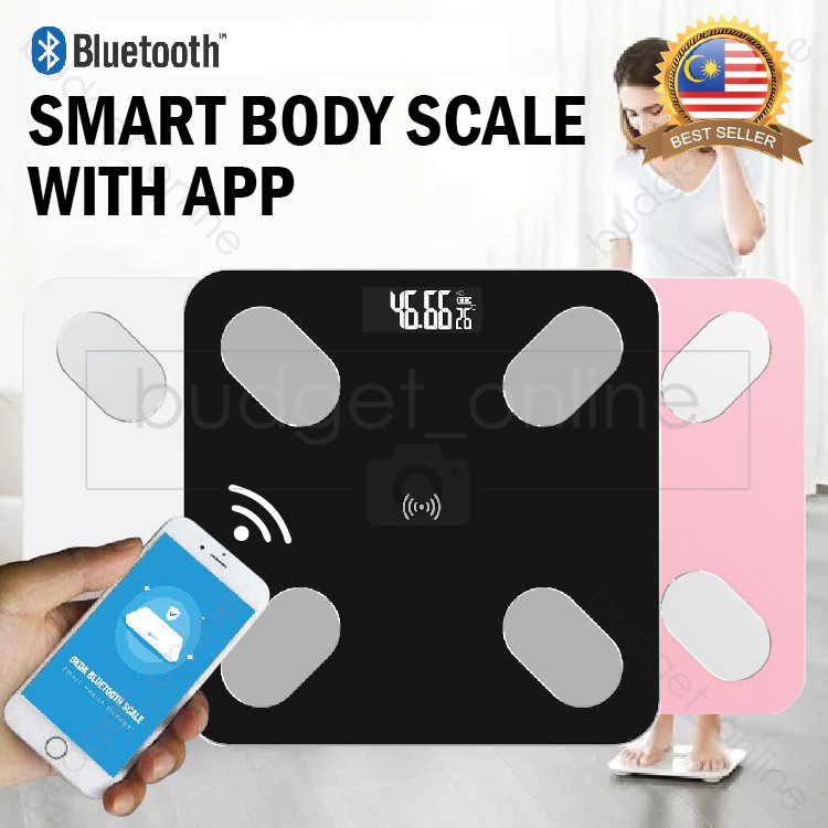 Smart Bathroom Body Scale Bluetooth With Apps Fat BMI Weight Analyzer ...
