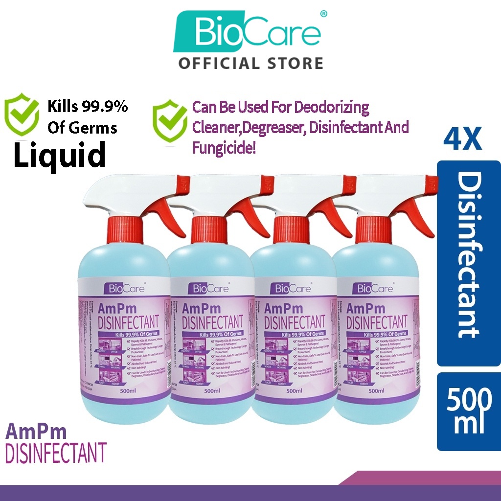 Biocare Ampm Disinfectant (SPRAY) Kills Gems (4 x 500 ml) | Shopee Malaysia