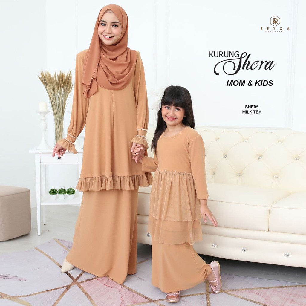 NEW YEAR SALE / KURUNG SHERA SEDONDON IBU & ANAK / SHE05 MILK TEA ...
