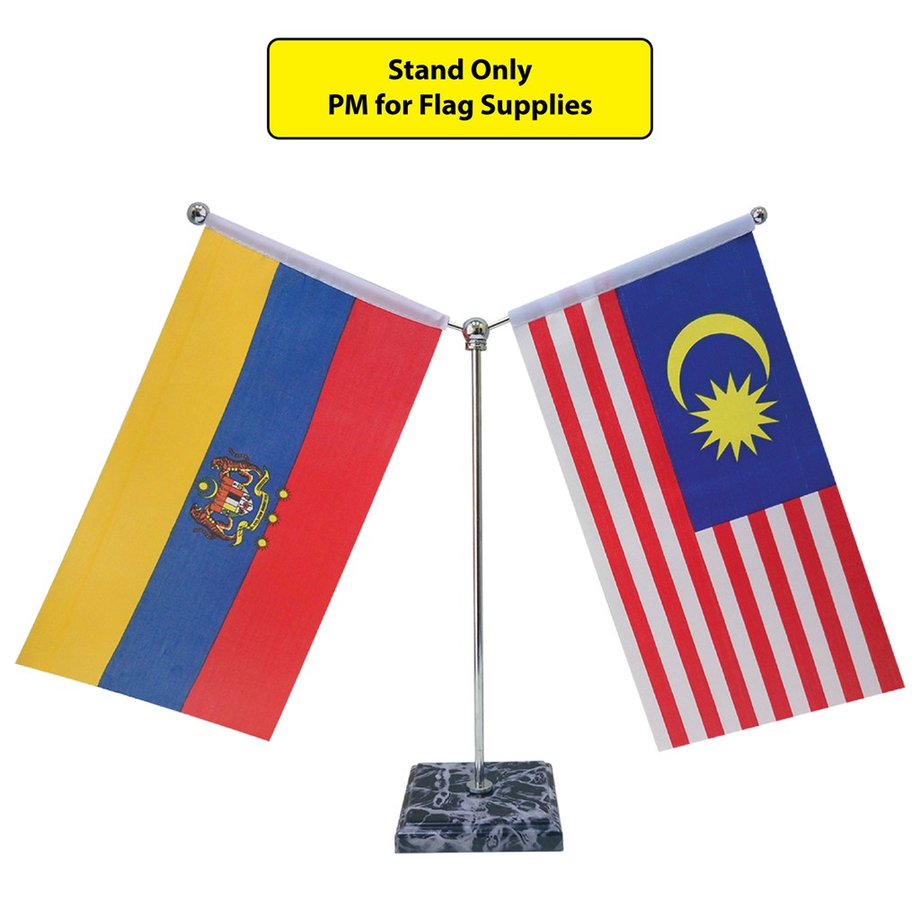 Table Flag Stand (Double) Y Shape Marble Square Base | Shopee Malaysia