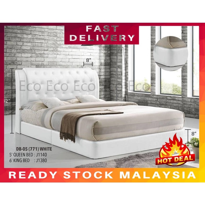 Many Options PVC / Fabric Divan Queen Bed Frame Katil Queen Kulit ...
