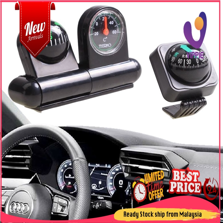 VIPPIE Multifunction Universal Car Compass Mini Dashboard Car Mount ...