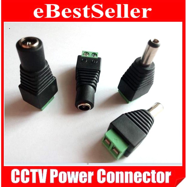 CCTV POWER Connector Plug MALE / FEMALE Easy Connect Professional ...