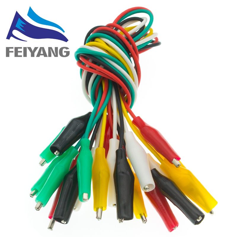 10pcs Alligator Clips Electrical DIY Test Leads Alligator Double-ended ...