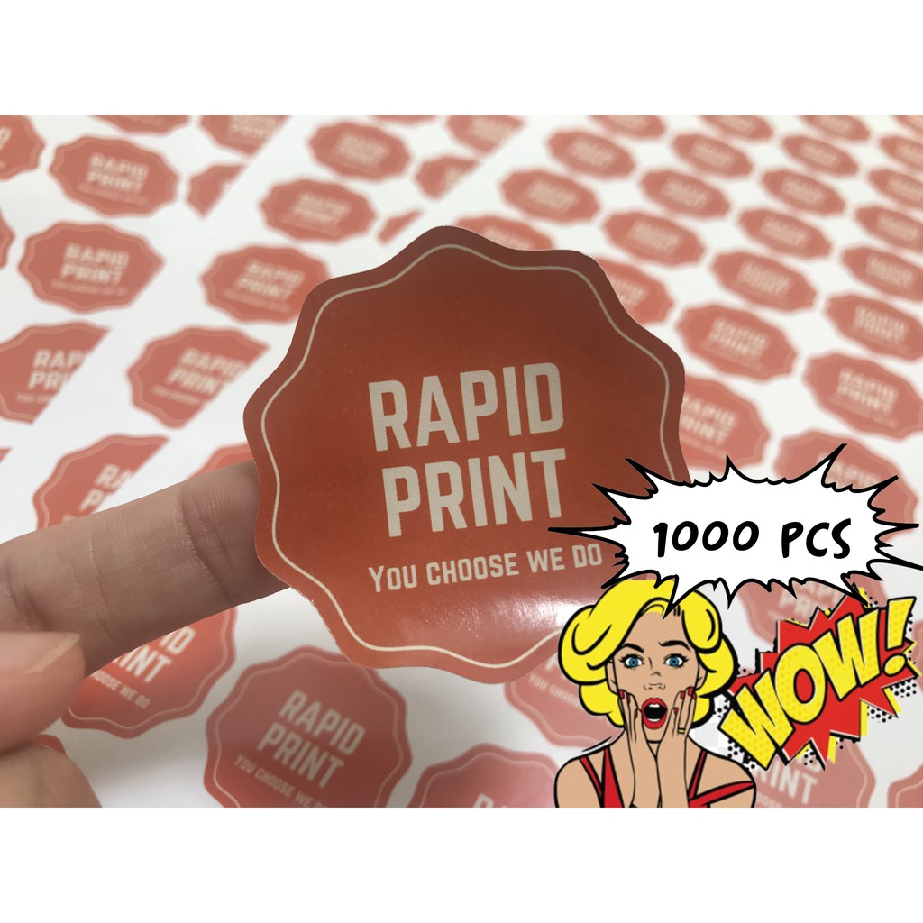 1000 Pcs Custom Sticker label Printing Product | Shopee Malaysia