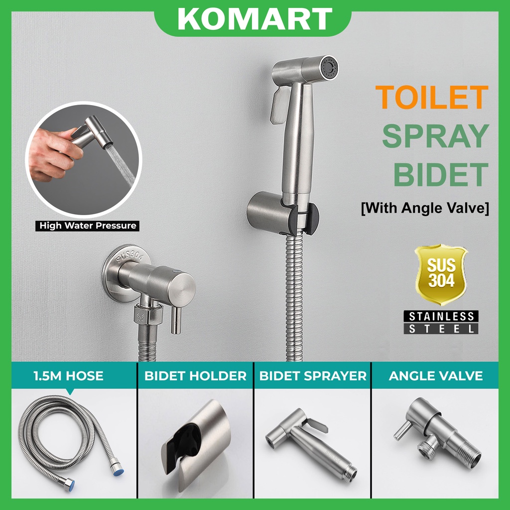 Sus304 Toilet Bidet Spray Set Hand Sprayer Stainless Steel Bathroom