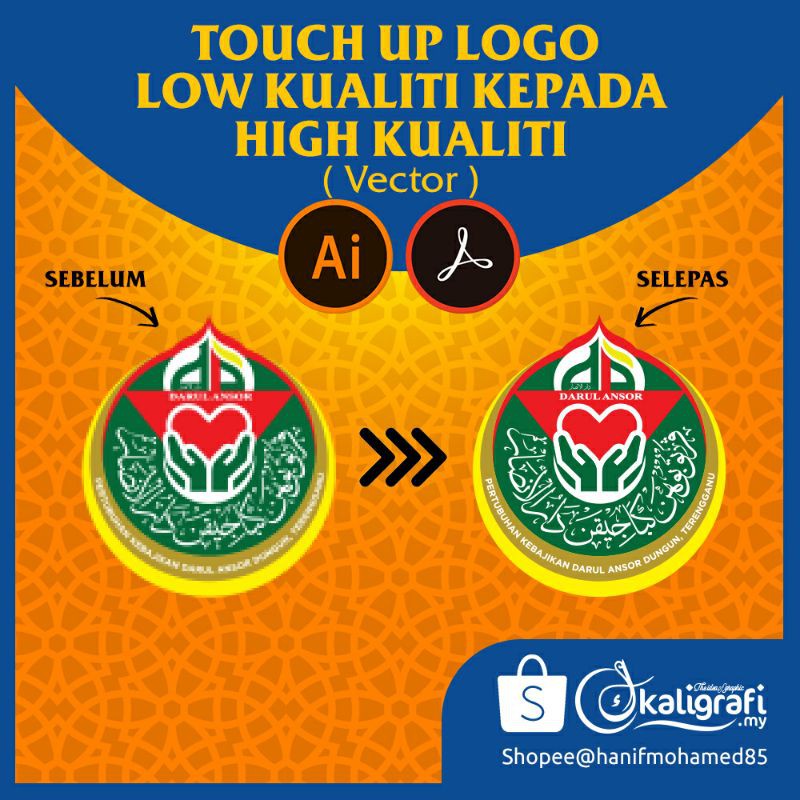 Touch Up Logo Low Kualiti Kepada High Kualiti (Vector) | Shopee Malaysia