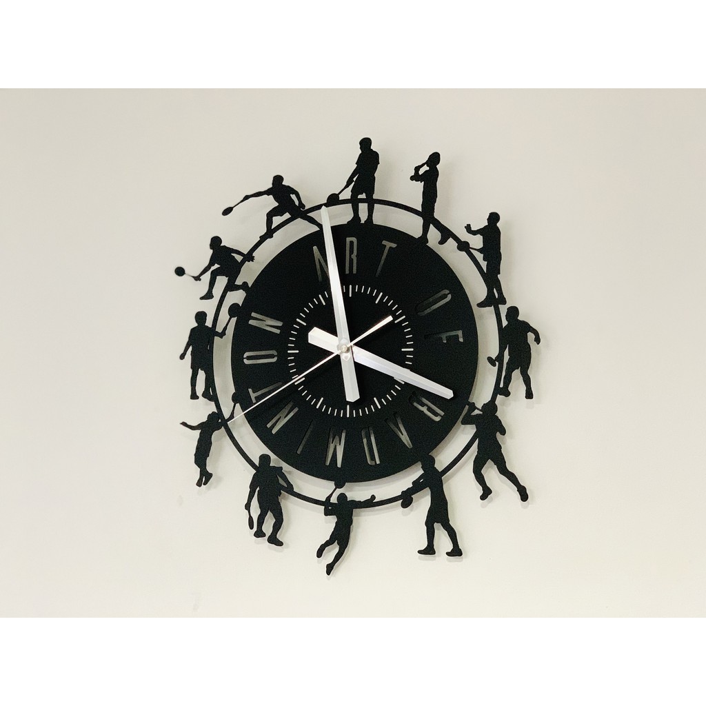 Laser Cut Badminton Theme 2 Solid Metal Wall Clock | Shopee Malaysia
