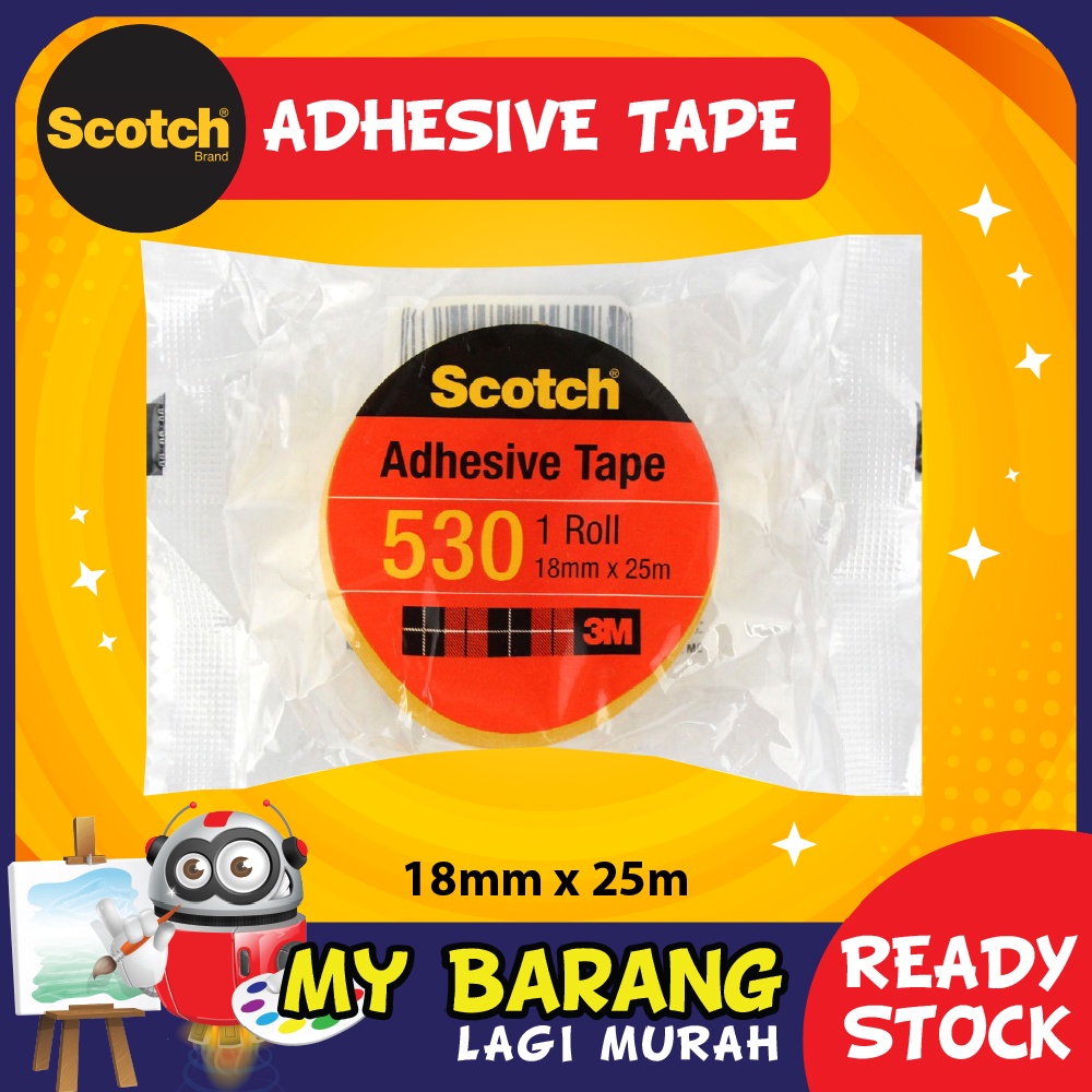 3M Scotch 530 Tape 18mmX25m (1 core)/Sticky/Stationery Scotch® 530 Tape 18mmX25m (1" core ...