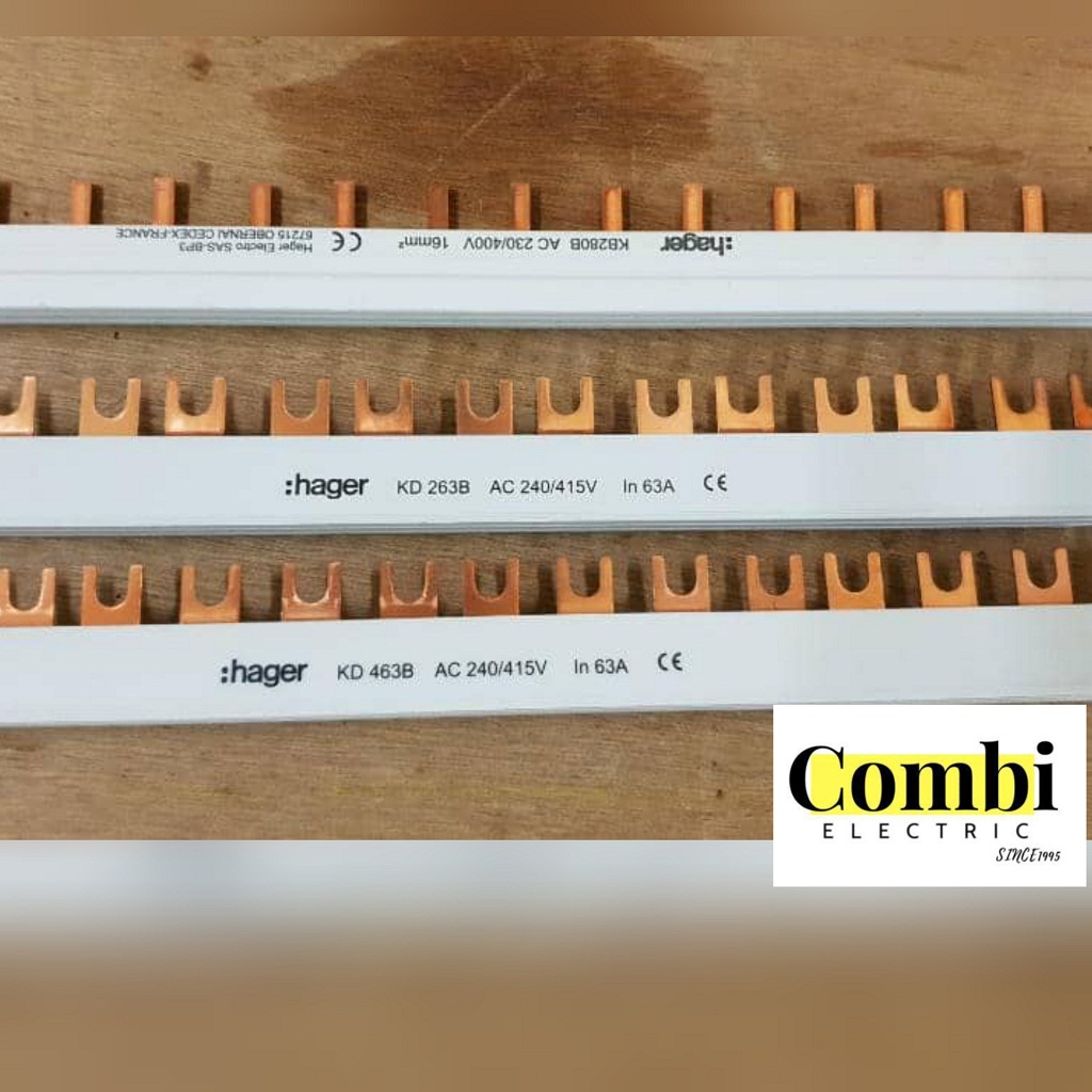 hager Busbar 2P/3P/4P 63A Fork Type Insulated MCB Busbar | Shopee Malaysia
