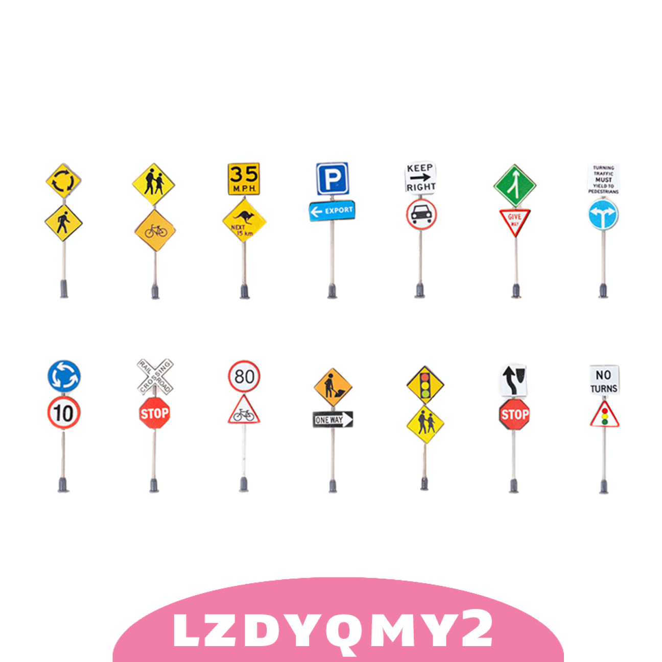 Curiosity Handmade Pack of 14 1:87 HO Scale Traffic Signs Highway ...