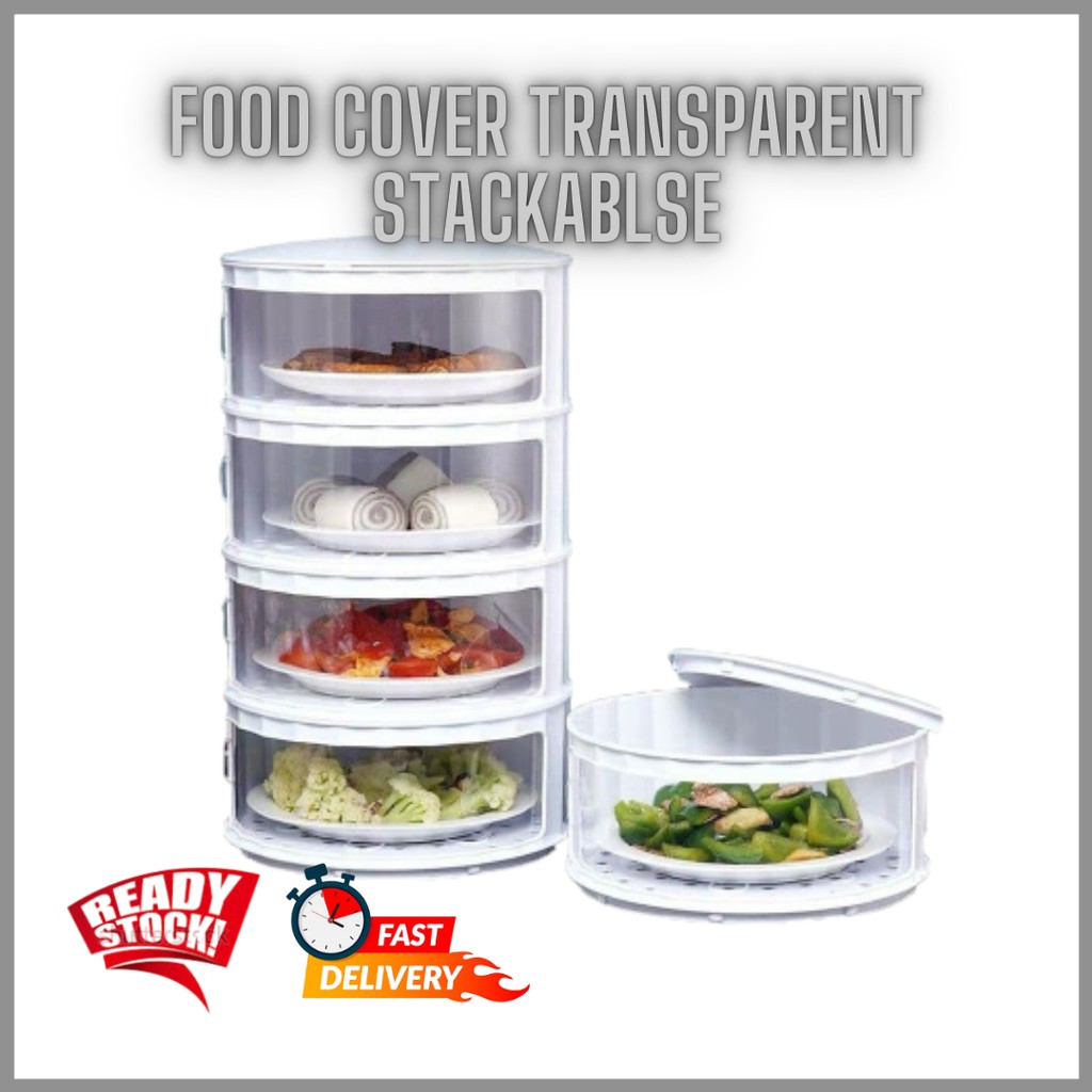Ready Stock!Food cover Transparent Stackablse Food Insulation Cover ...