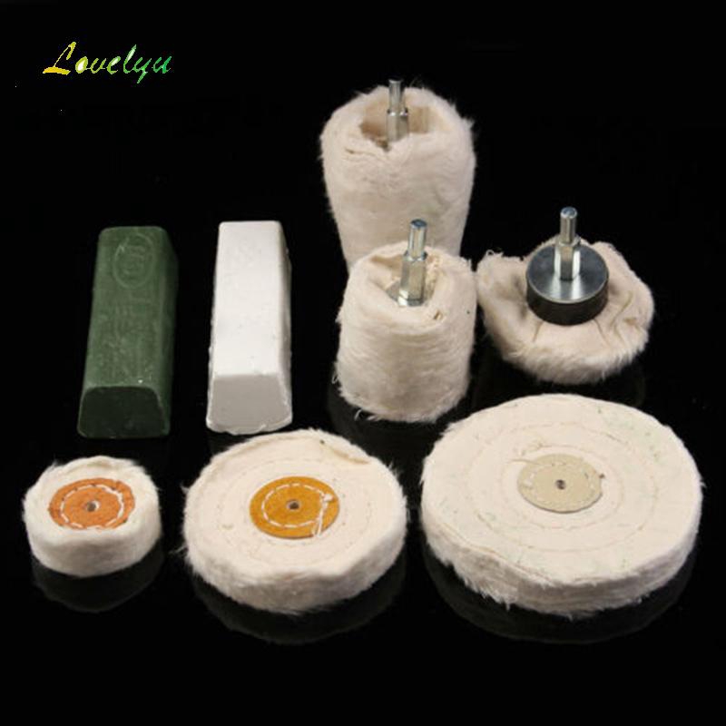 Attachment Buffing Pad Compound Metal Plastic Set Stainless steel White ...