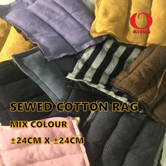 Sewed Thick cotton rags kain buruk jahitan (mix colour) (RANDOM COLOUR ...