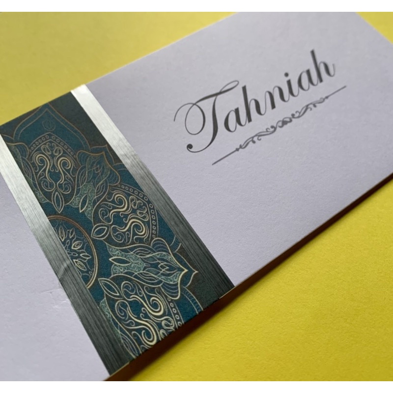 [10 PCS GREEN WITH SILVER STRIP TAHNIAH HANDMADE ENVELOPE] Sampul Surat ...